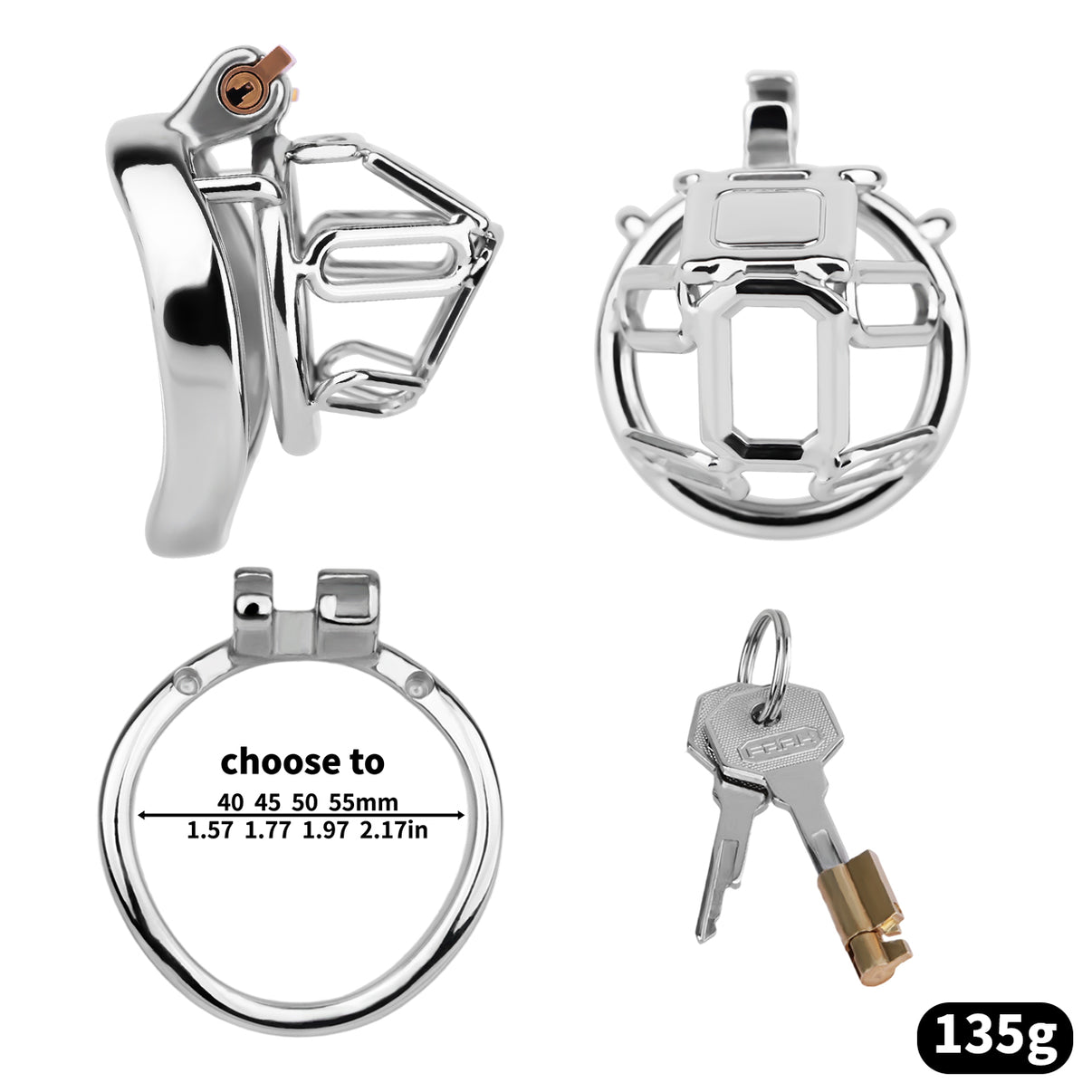Topology Square Chastity Cage - Small Size | F318A- 100% Discreet ...